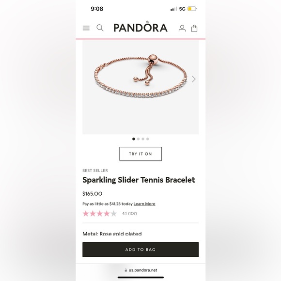 Pandora | Jewelry | Pandora Tennis Bracelet Rose Gold | Poshmark